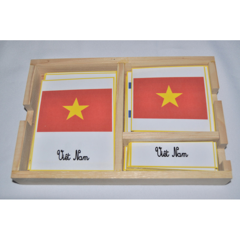 Cartes de nomenclatures drapeaux d'Asie - mapetitefabriquemontessori