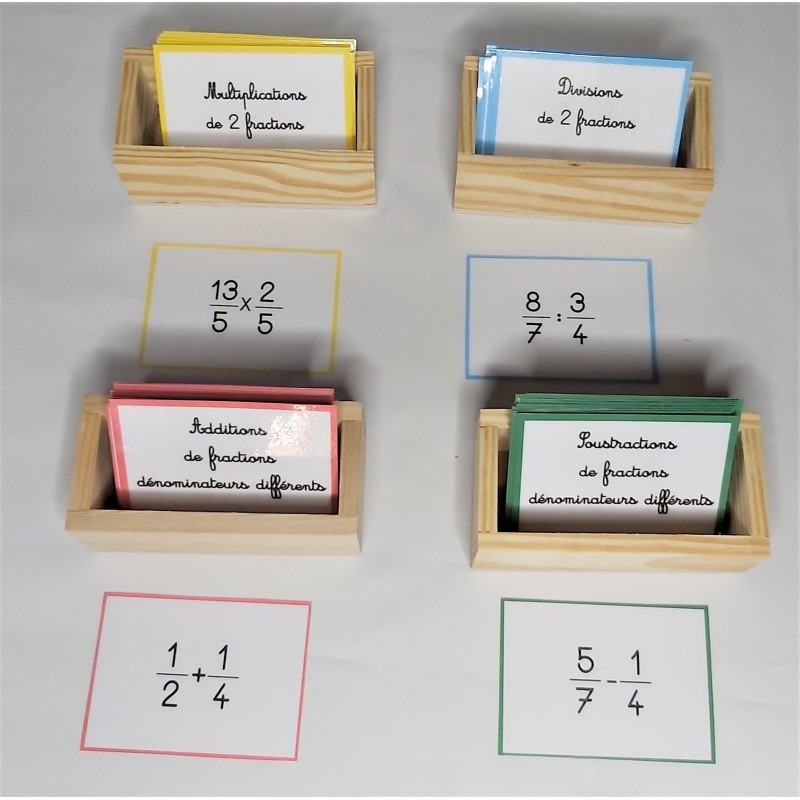 4 opérations de fractions dénominateurs différents