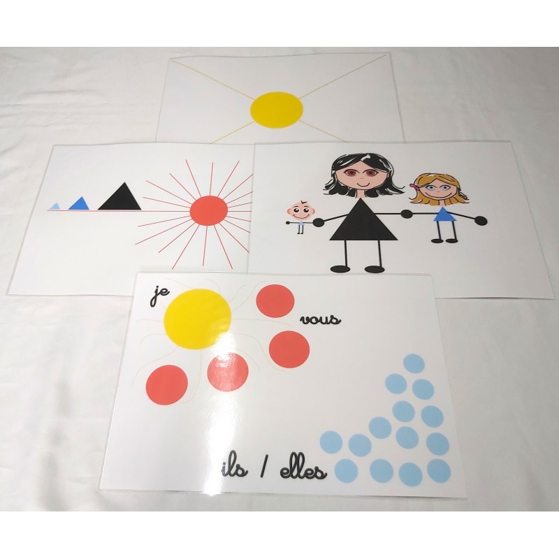 Affiches impressionistiques de grammaire